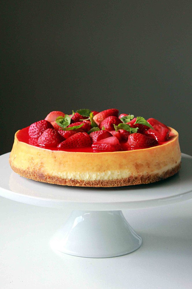 Lemon Cheesecake with Strawberry Basil Topping - Oh Sweet Day! Blog