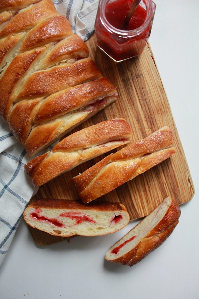 Braided Bread with Strawberry and Cream Cheese Filling - Oh Sweet Day! Blog