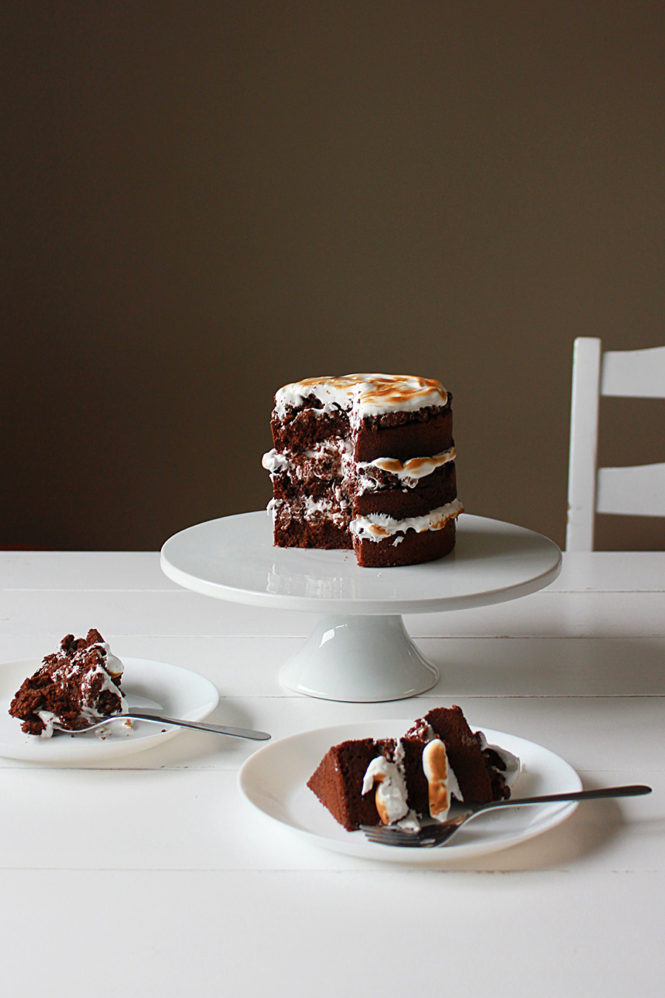 Chocolate S'mores Rice Krispies Cake - Oh Sweet Day! Blog
